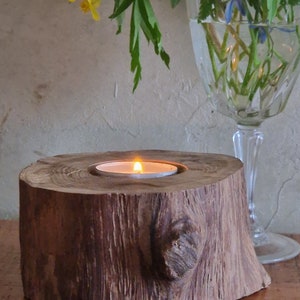 Oak Tree Candle Holder Tealight Candle Holder Natural Solid Wood Candle ...