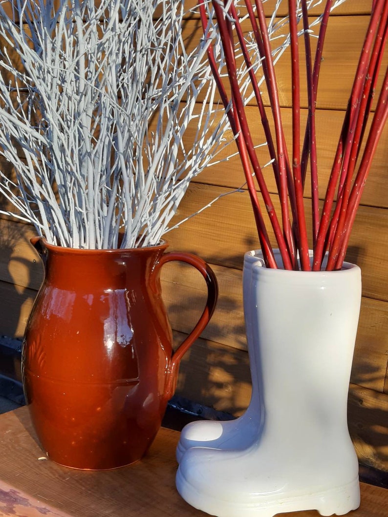 Large Red Dogwood Branches Red Twigs White Birch Twigs Bundle Rustic ...