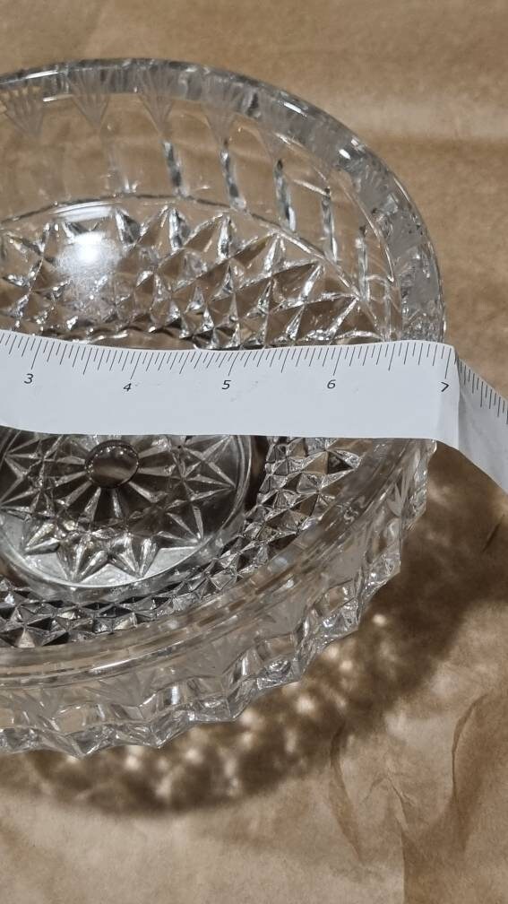 Vintage Glass Dish Glass Candy Plate Clear Cut Glass Snack | Etsy