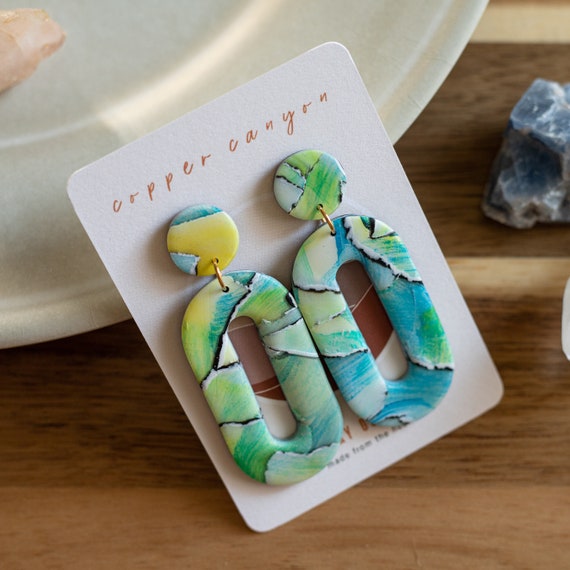 Watercolor clay earrings store