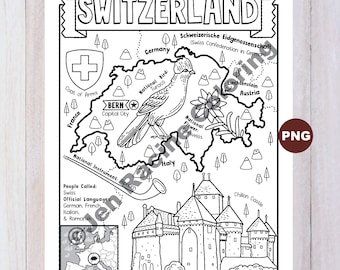 Lucerne Switzerland Coloring Page - Etsy Canada