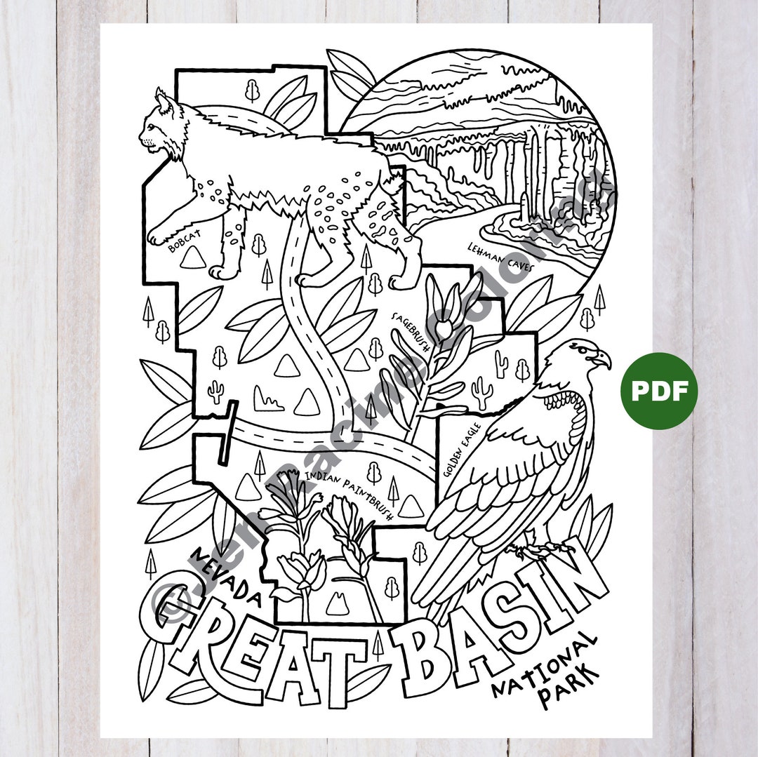 Great Basin National Park Coloring Page - Etsy