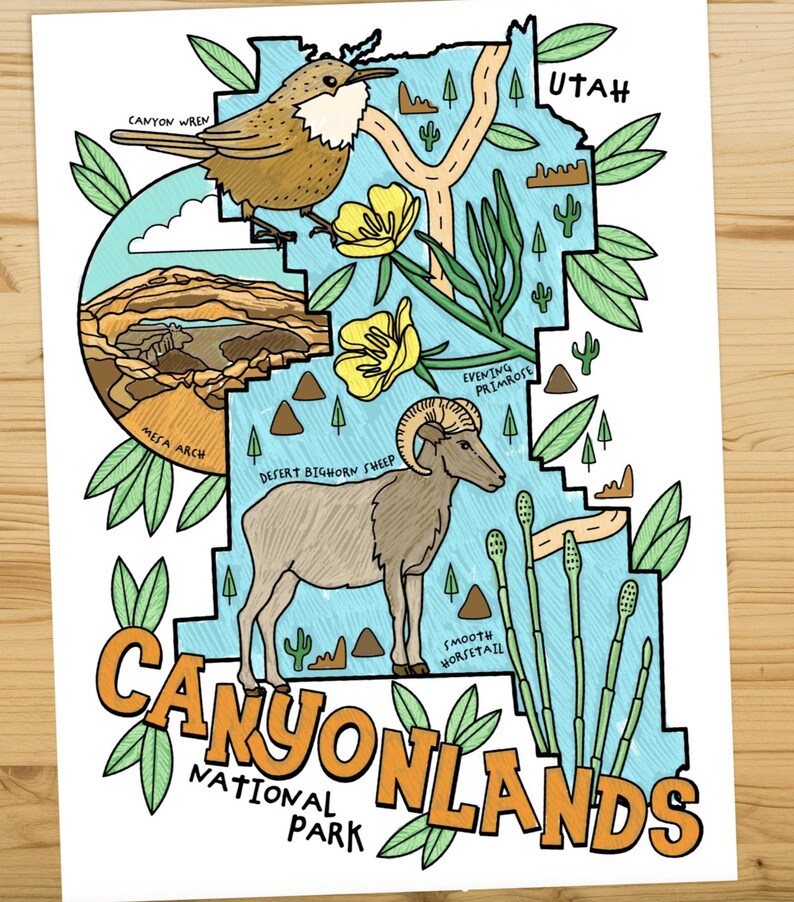 Canyonlands National Park Coloring Page - Etsy