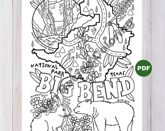 Big Bend National Park Coloring Page - Etsy