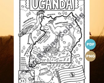 The Gambia Coloring Page, Geography of Africa, Digital Download ...