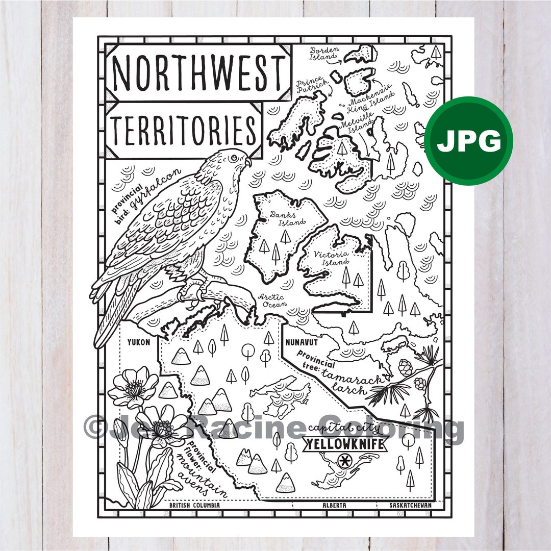 Northwest Territories Coloring Page, Canada, Province, Provincial Map ...