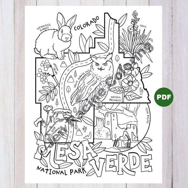 Mesa Verde Coloring Page - Etsy