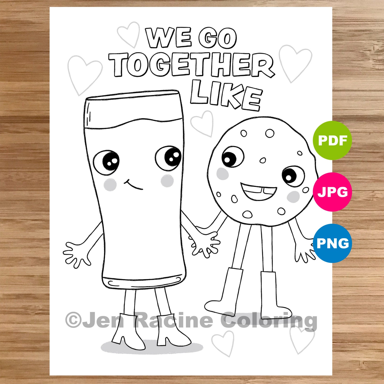 We Go Together Like...milk & Cookies Coloring Page Funny - Etsy