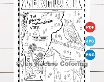 Vermont Coloring - Etsy