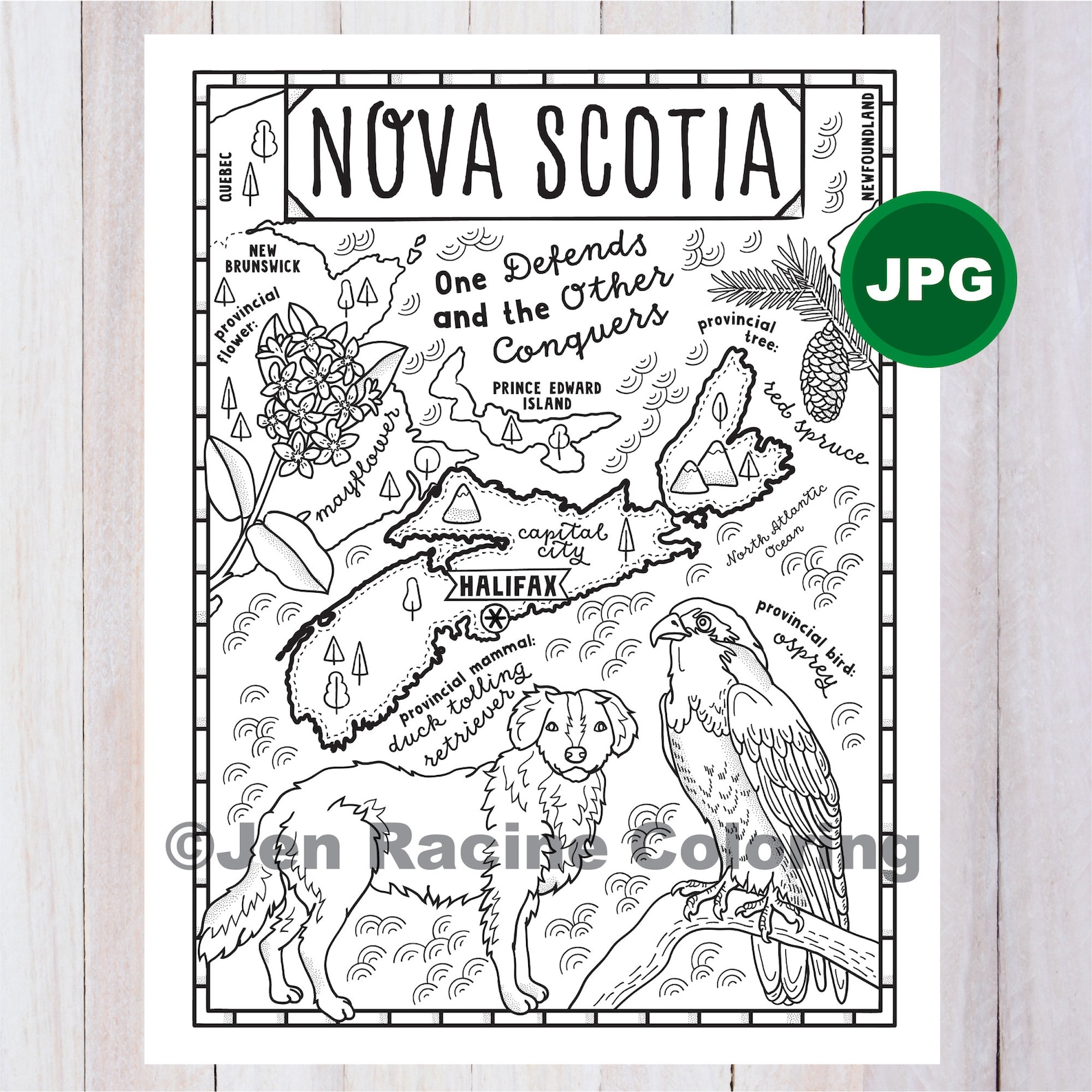 Nova Scotia Coloring Page, Canada, Province, Provincial Map, Wildlife ...