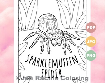 Spider Coloring Page | Etsy