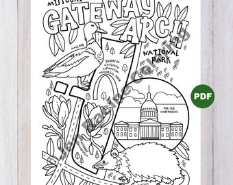 Gateway Arch National Park Coloring Page - Etsy