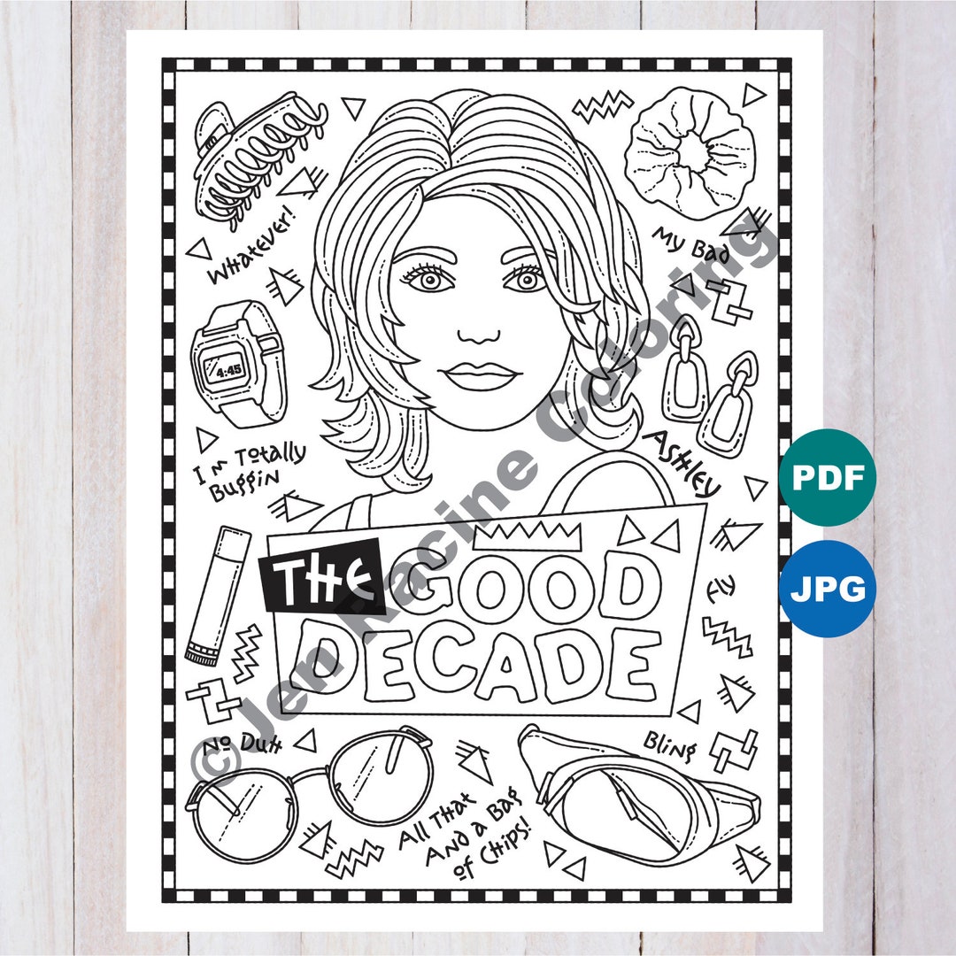 1990's – the Good Decade Coloring Pages, Set of 2 Digital Download - Etsy