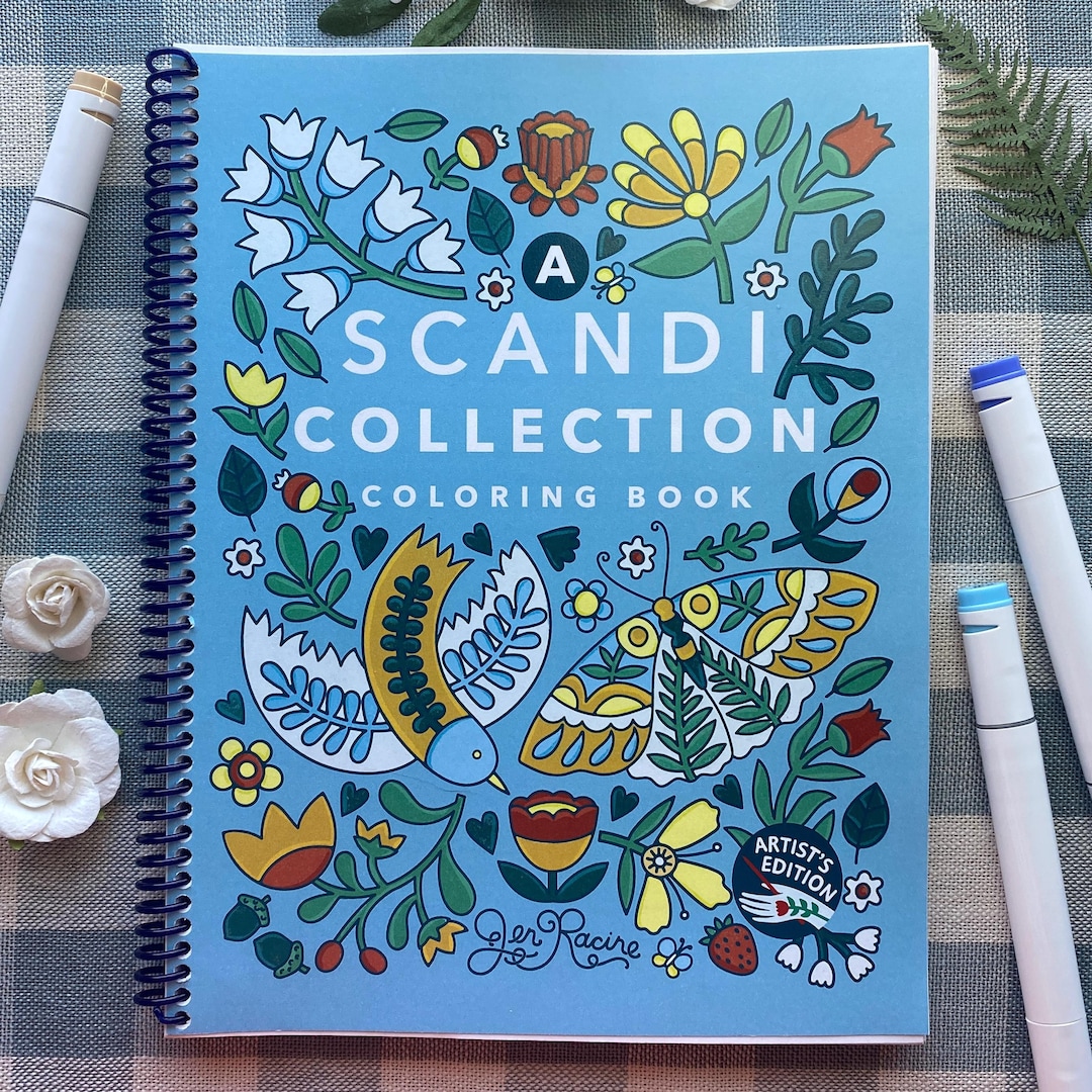 Artist's Edition – A Scandi Collection Coloring Book, Coil-bound, 110 ...