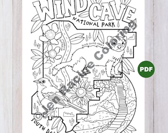 Wind Cave National Park Coloring Page - Etsy