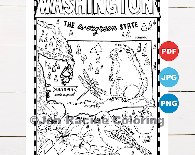 Oregon Adventure Coloring Pages - Etsy