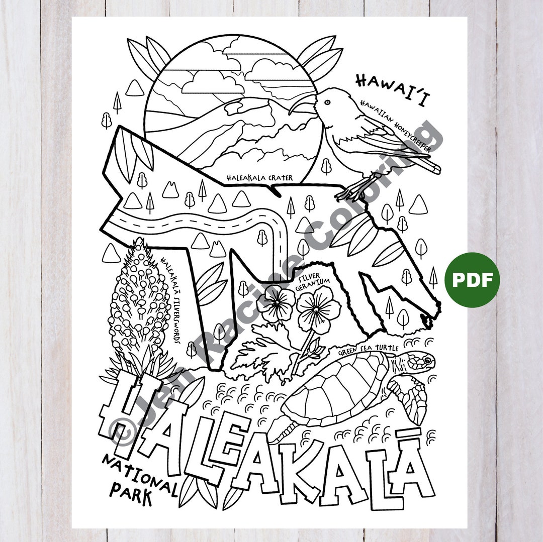 Haleakala National Park Coloring Page - Etsy