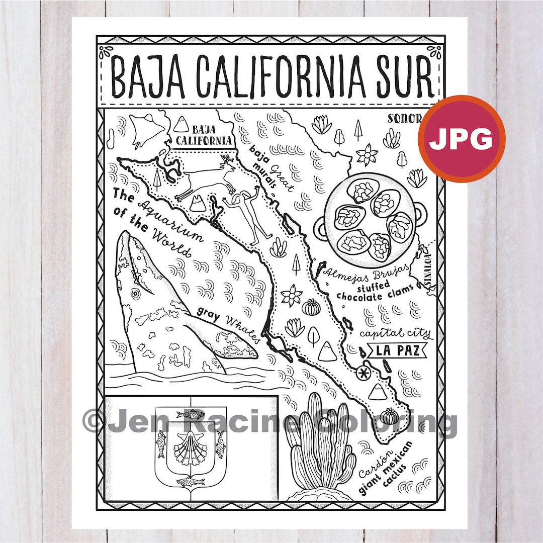 Página para colorear Baja California Sur, Estado de México, Estados de ...