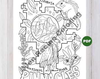 National Park Coloring Page, Yellowstone, Animal Art, Plants, Coloring ...