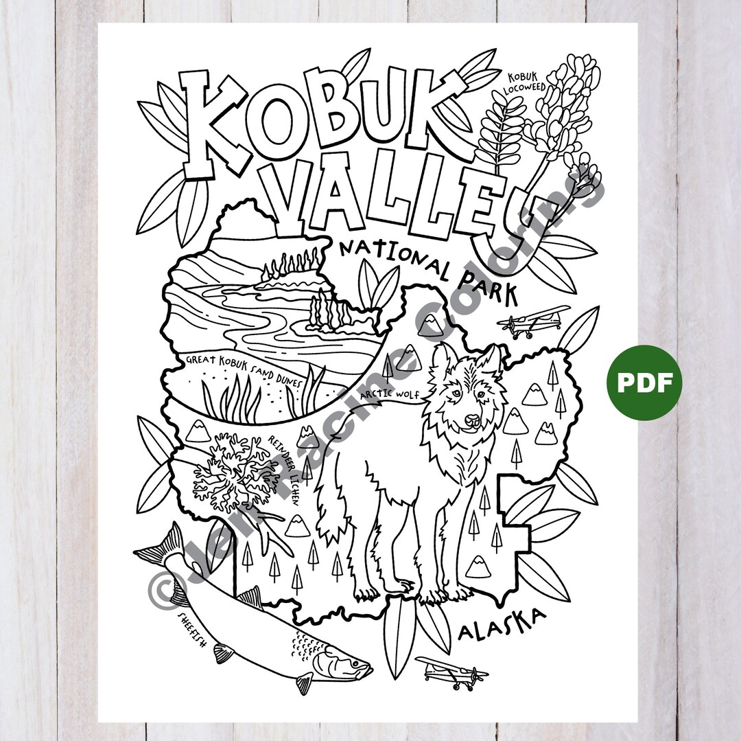 Kobuk Valley National Park Coloring Page - Etsy