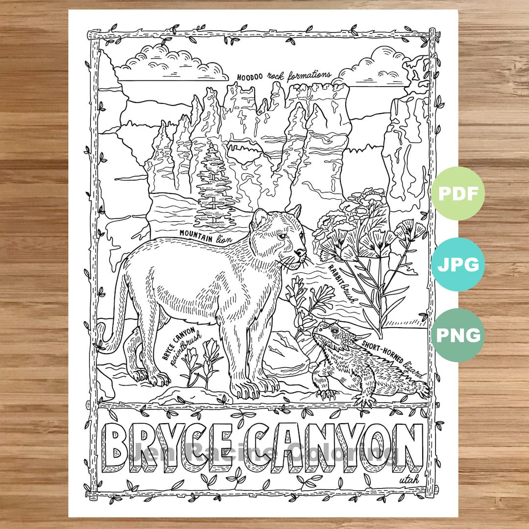 National Park Coloring Page, Bryce Canyon, Utah, National Park ...