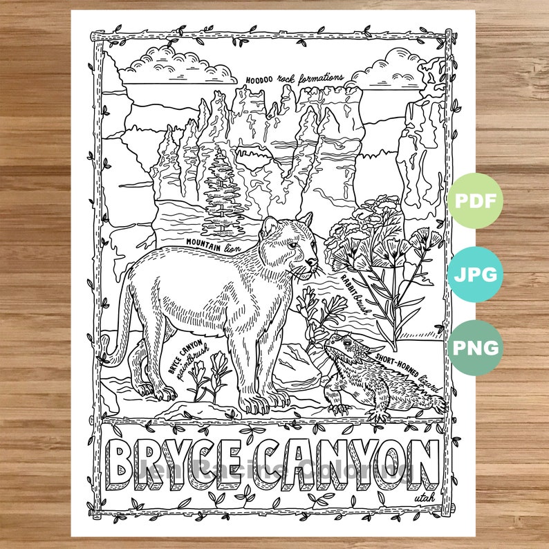 National Park Coloring Page, Bryce Canyon, Utah, National Park ...