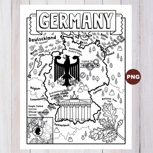 German Coloring Page - Etsy