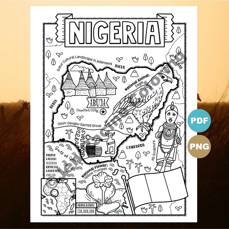 Nigeria Colouring Book - Etsy