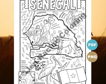 Eswatini Coloring Page, Geography of Africa, Digital Download Coloring ...