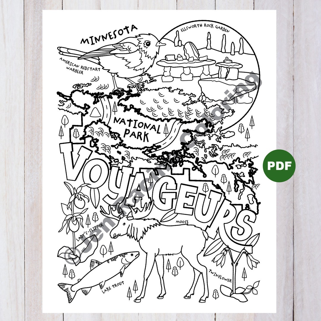Voyageurs National Park Coloring Page - Etsy
