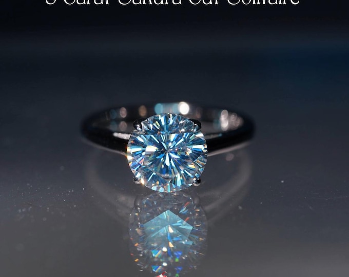 3 Carat Sakura Cut Moissanite, in 925 Sterling Silver Solitaire Ring - Etsy