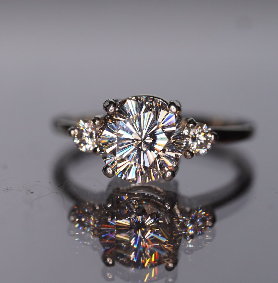 Sakura Cut 2 Carat Moissanite Ring: D Color VVS1 Sterling Silver - Etsy