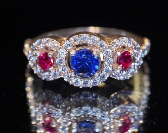 Red White Blue Ring - Etsy