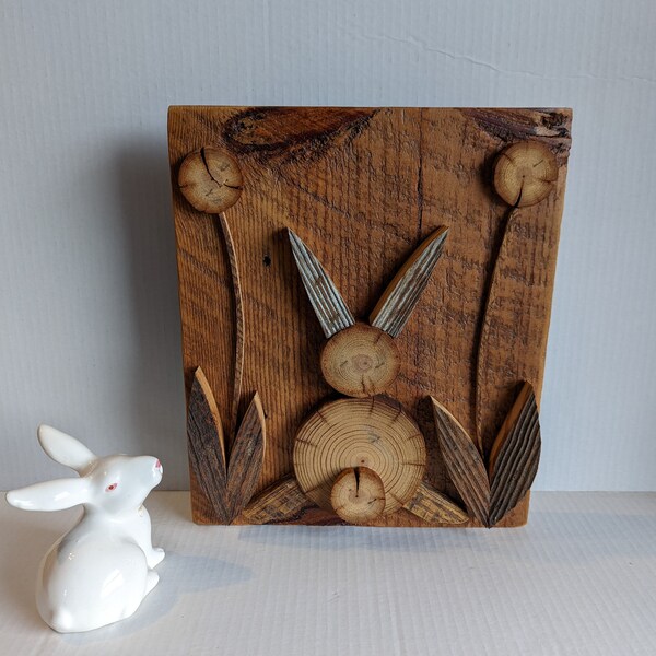 Wood Bunny Wall Art - Etsy