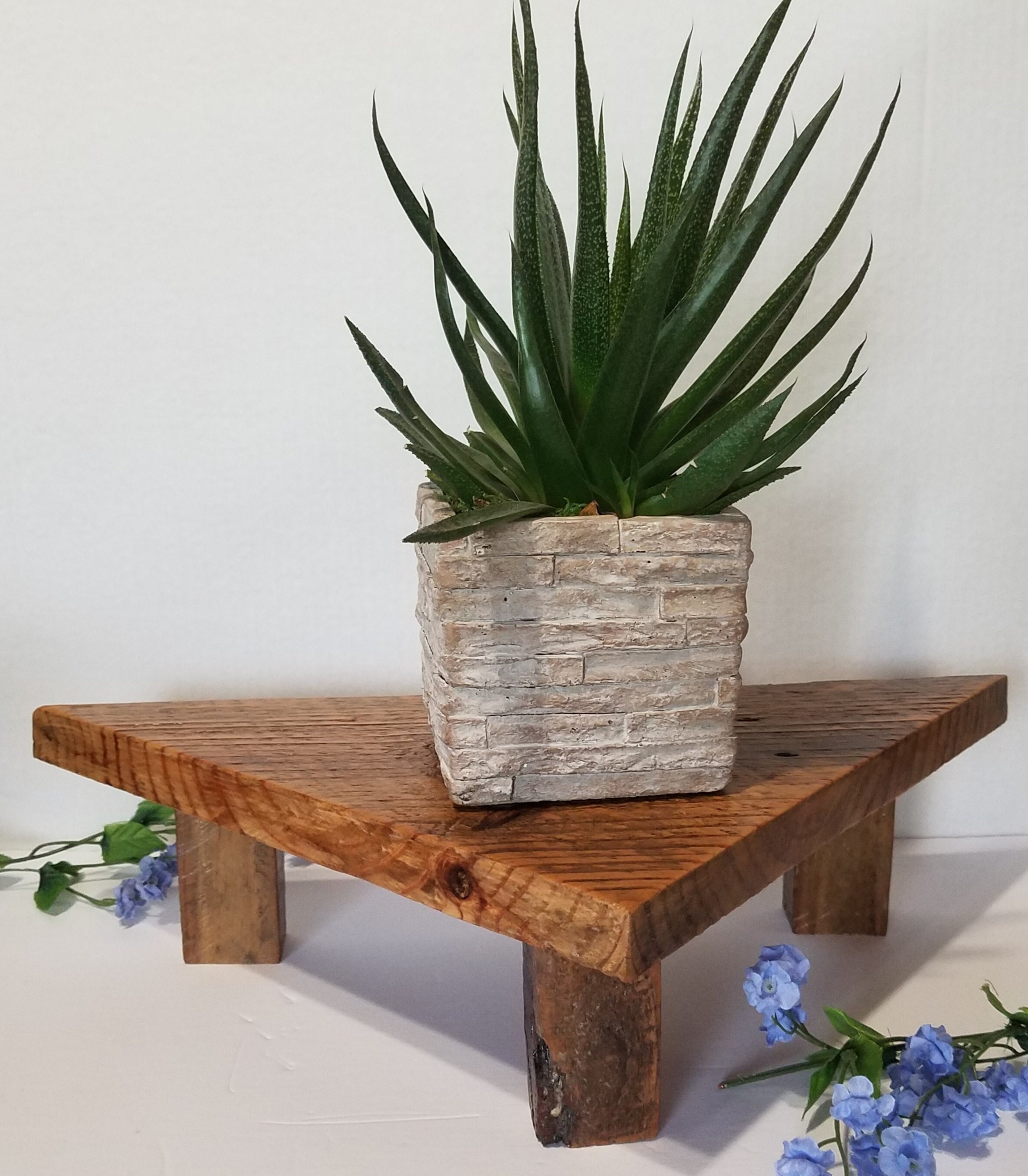 Lovely Triangle Rustic Barn Wood Counter Corner Shelf/counter Top Table ...