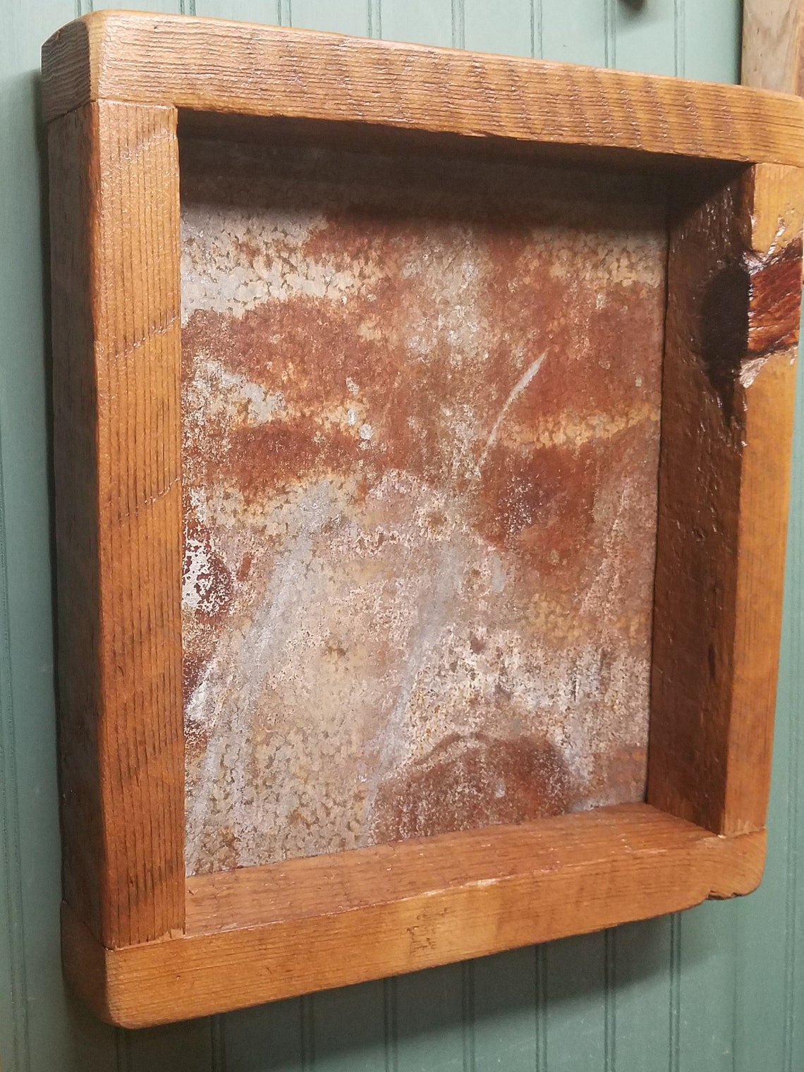 Beautiful Barn Wood Shadow Box Frame With Unique Barn Tin Background ...