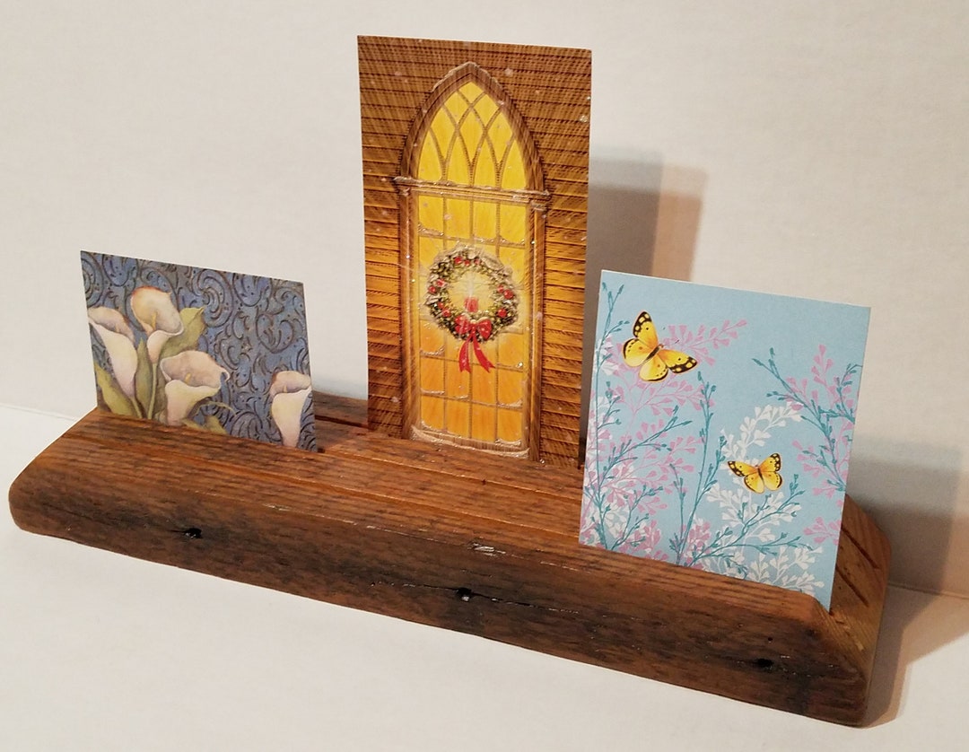 Beautiful, Rustic Barn Wood Card Holder/barn Wood Photo Holder/barn ...