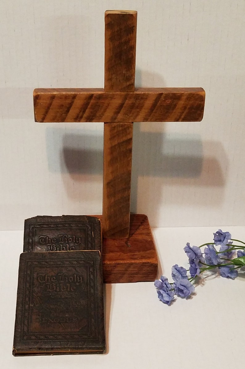 Beautiful Christian Cross Crafted From Barn Wood on Barn Wood Base ...