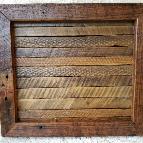 Barn Wood and Tobacco Stick Frame Made From Rescued and - Etsy