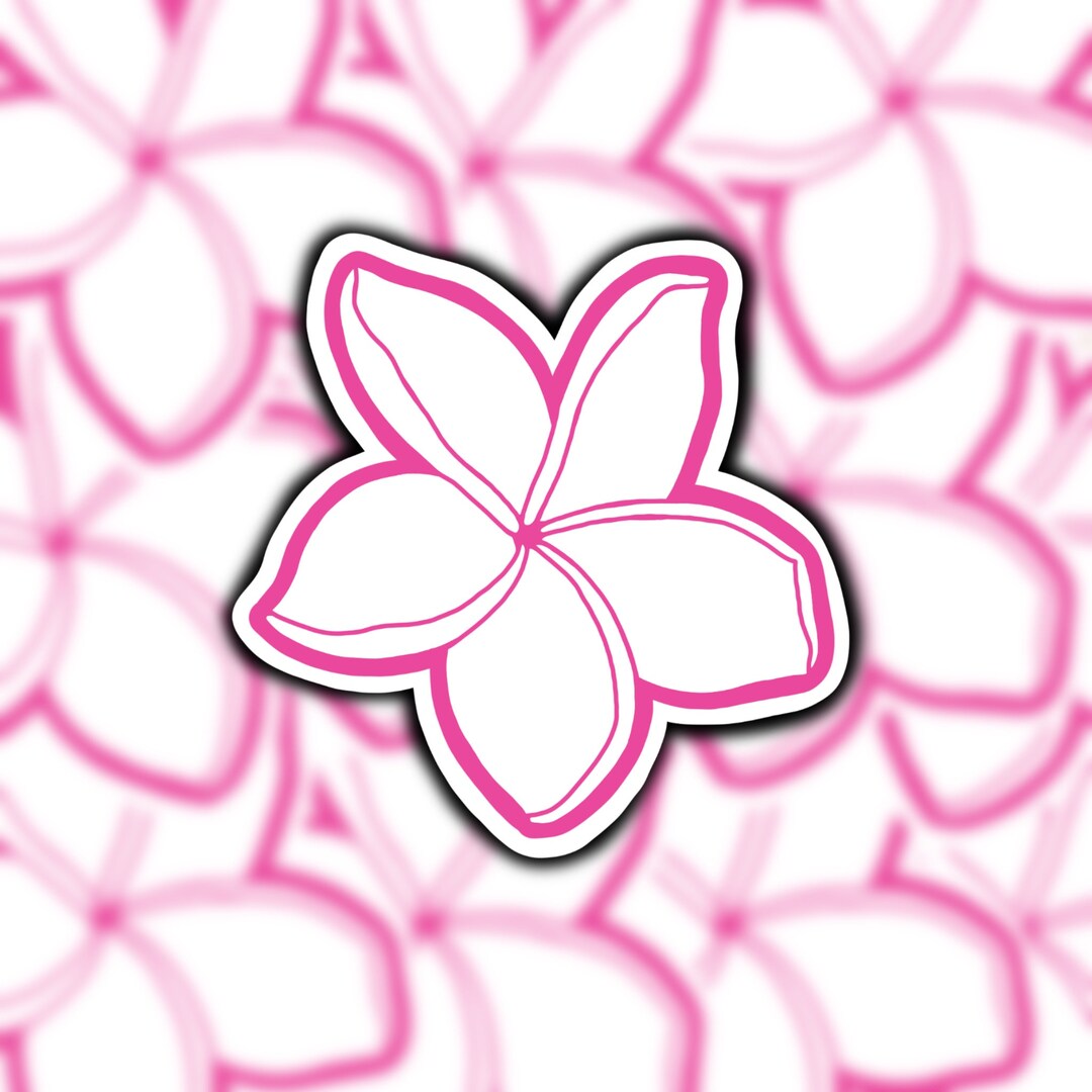 Dark Pink Plumeria Flower Plumeria Flower Sticker Plumeria Sticker ...