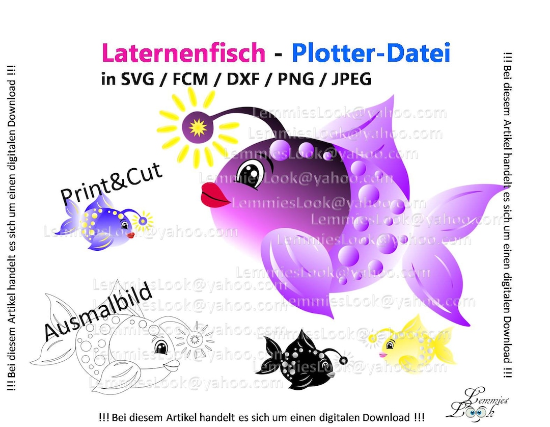 Lantern Fish Plotter File SVG-FCM-DXF - Etsy