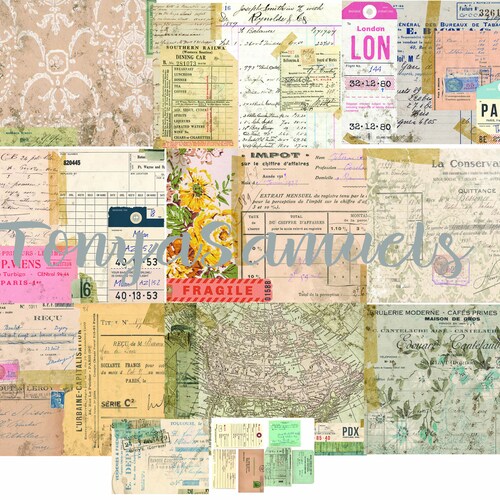 Vintage French Digital Papers - Etsy