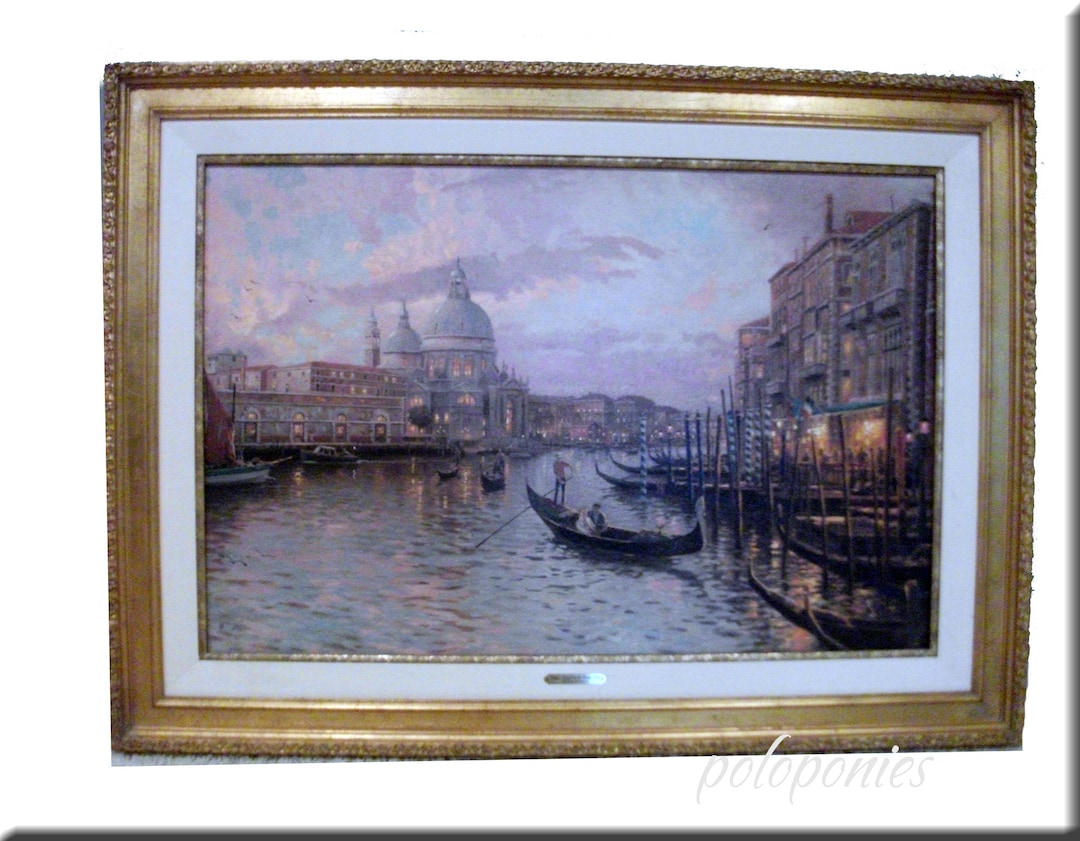 THOMAS KINKADE Venice, Sunset on the Grand Canal Large Lithograph ...