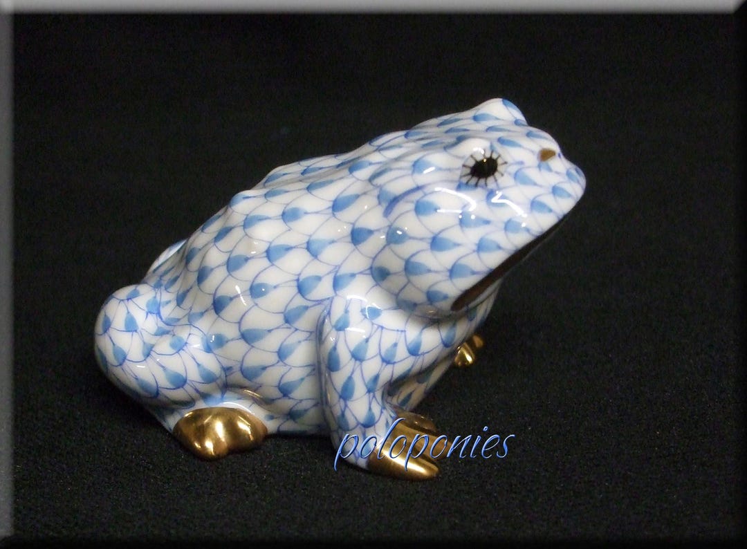 HEREND Frog 15321 - Blue Fishnet - Meadow Collection - Etsy