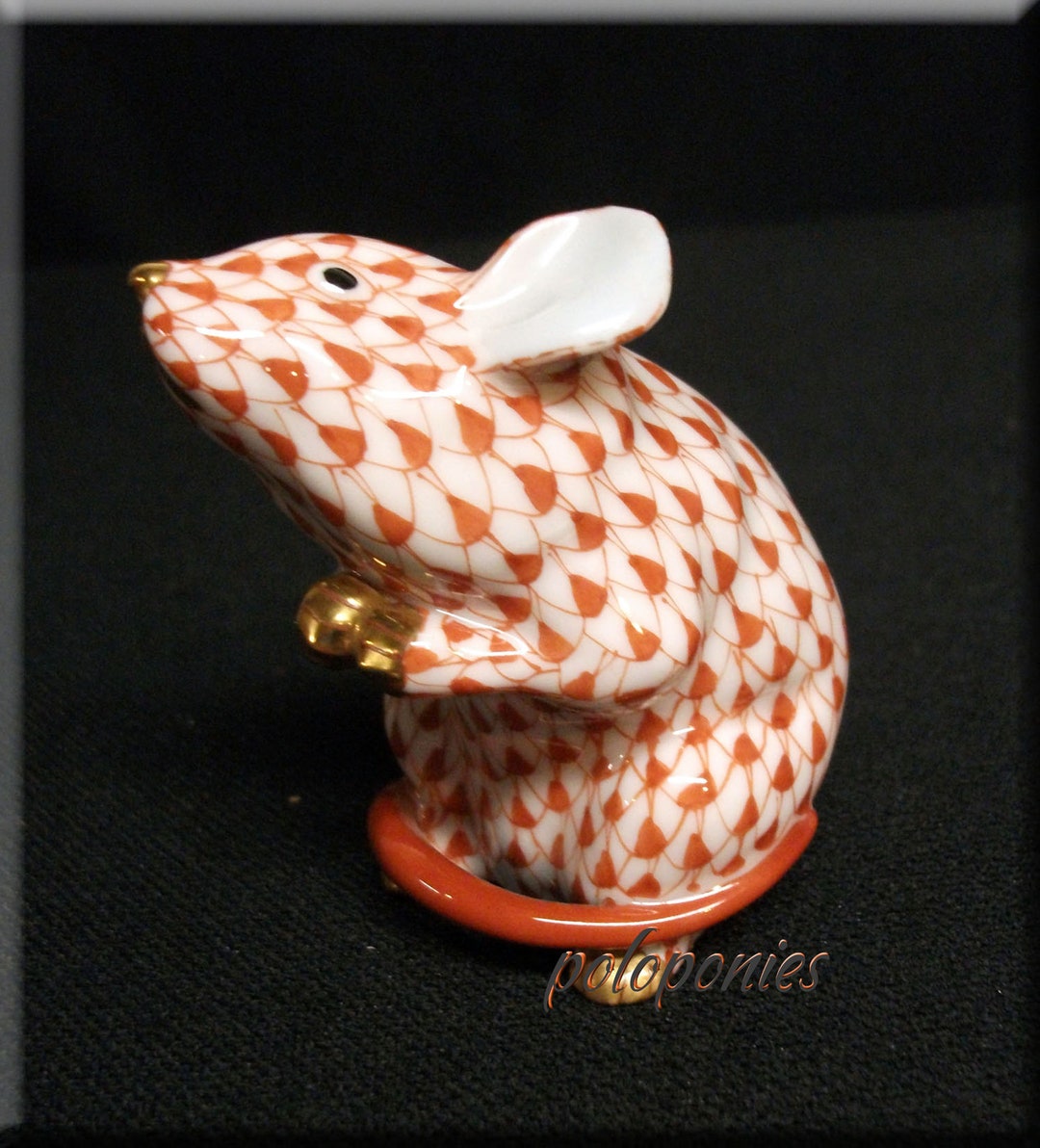 HEREND Mouse 15304 Rust Fishnet - Meadow Collection - Etsy