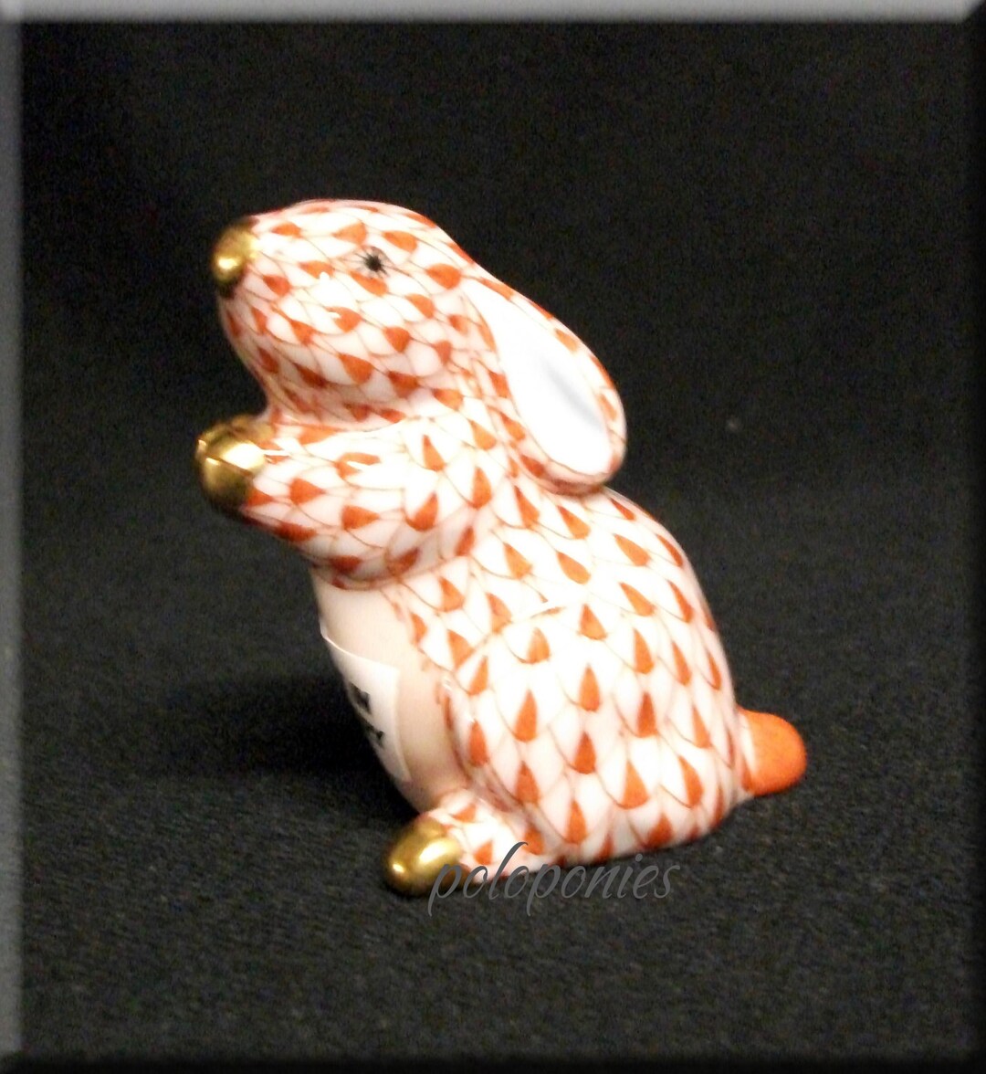 HEREND Pudgy Bunny 15068 - Rust Fishnet - Bunny Collection - Etsy