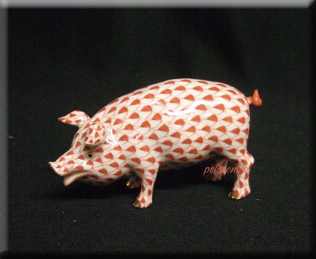 HEREND Pig 15301 - Rust Fishnet - Farmyard Collection - Etsy