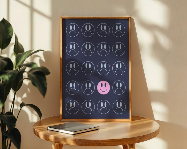 Smiley Face Poster, Dopamine Decor, Wall Art, Digital Download - Etsy