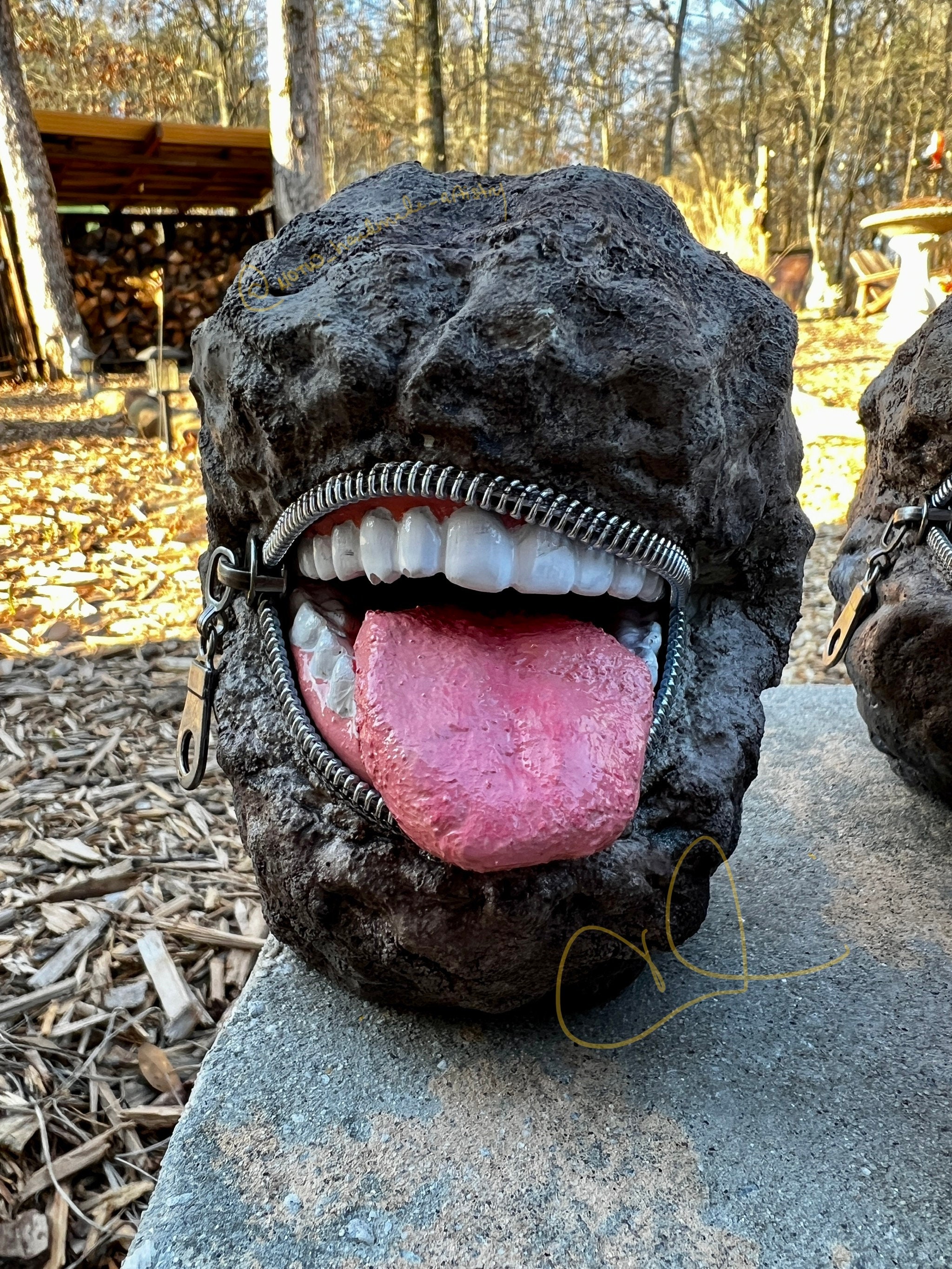 Teeth Rocks Smiling Zipper Teeth With Tongue - Etsy