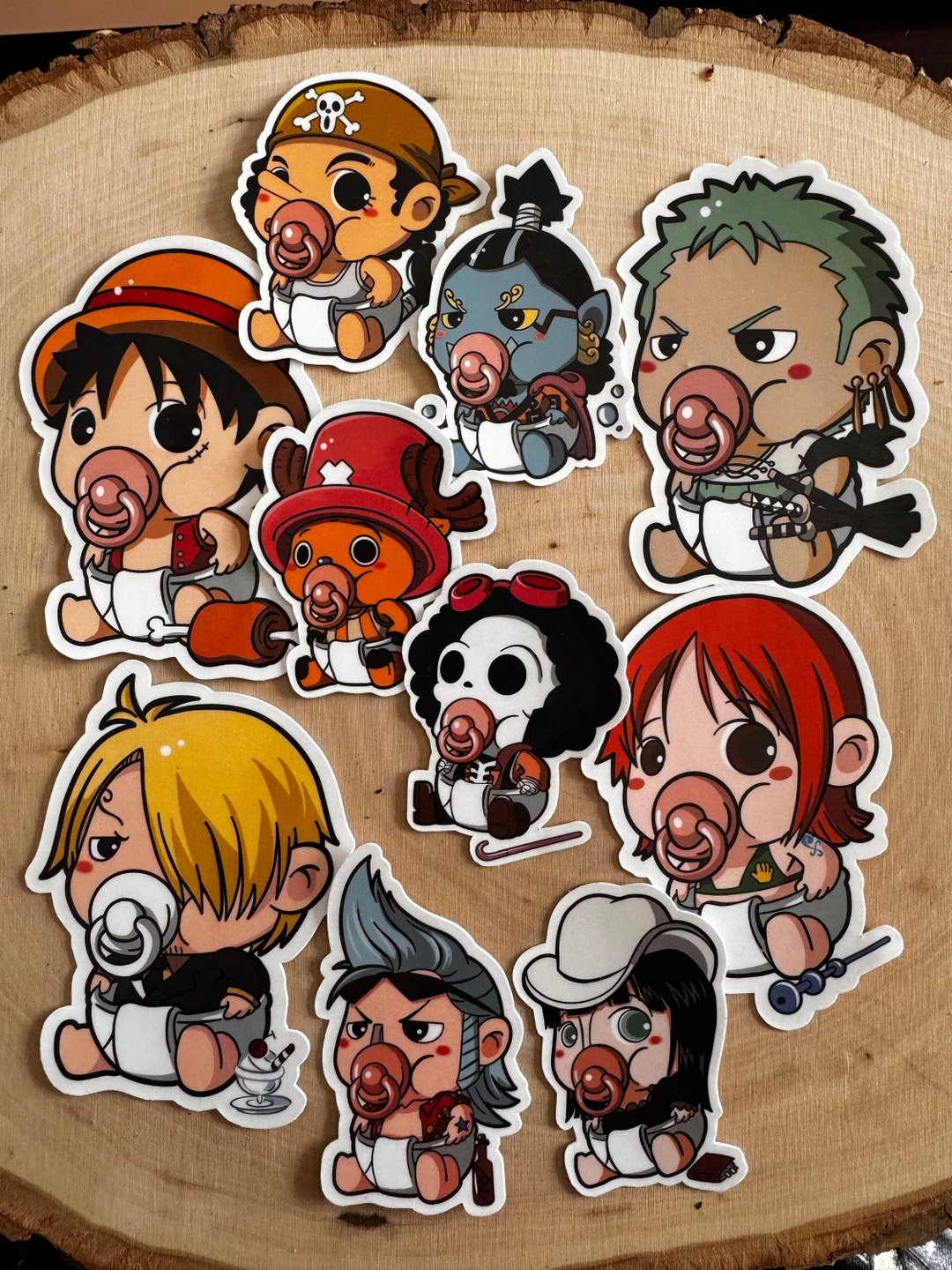 Anime Sticker Set Baby Straw Hat Pirates, Cotton Candy Reindeer, Jolly ...